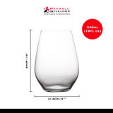 Maxwell & Williams Vino Set of 6 540ml Stemless Red Wine Glasses – Cloth & Clay